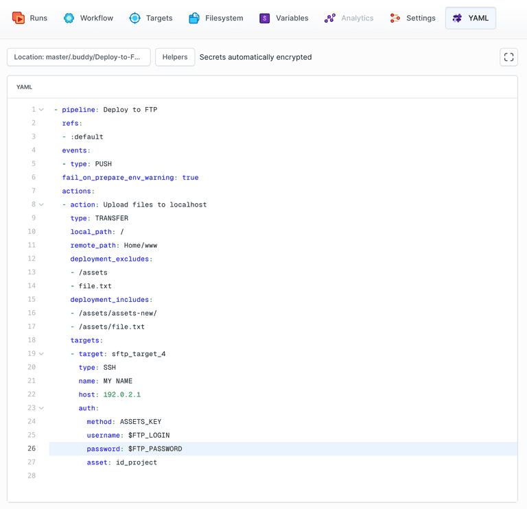 Secrets in YAML | Docs