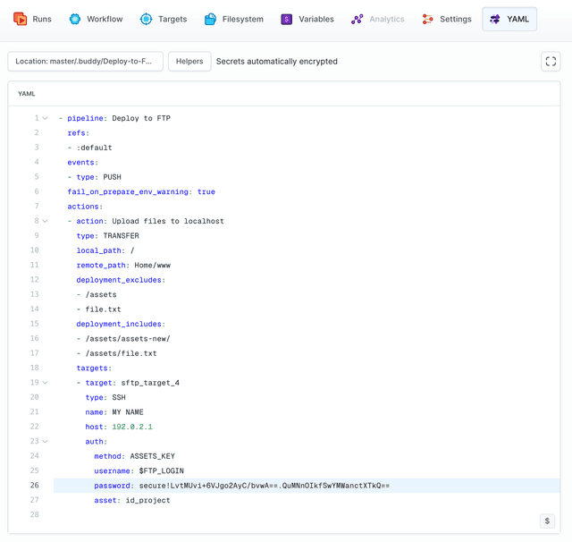 Secrets in YAML | Docs