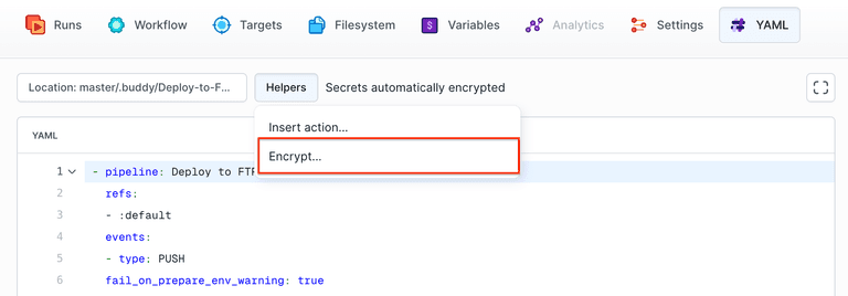 Secrets in YAML | Docs