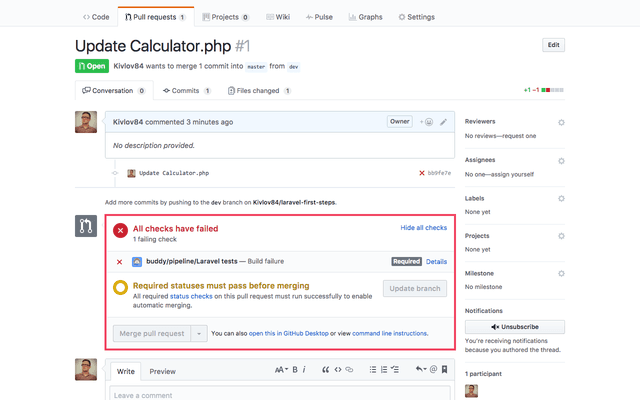 How to protect code with Buddy and GitHub status checks | Buddy: The DevOps Automation Platform
